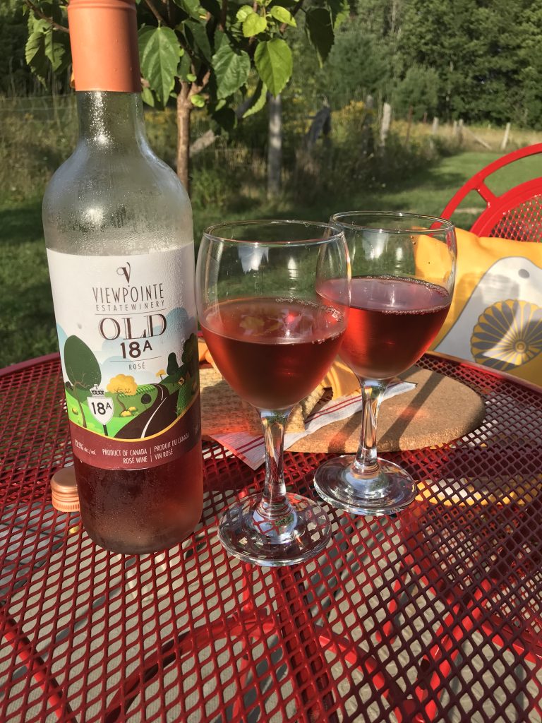 Viewpointe Estate Winery Old 18A Rosé with Charcuterie Board.