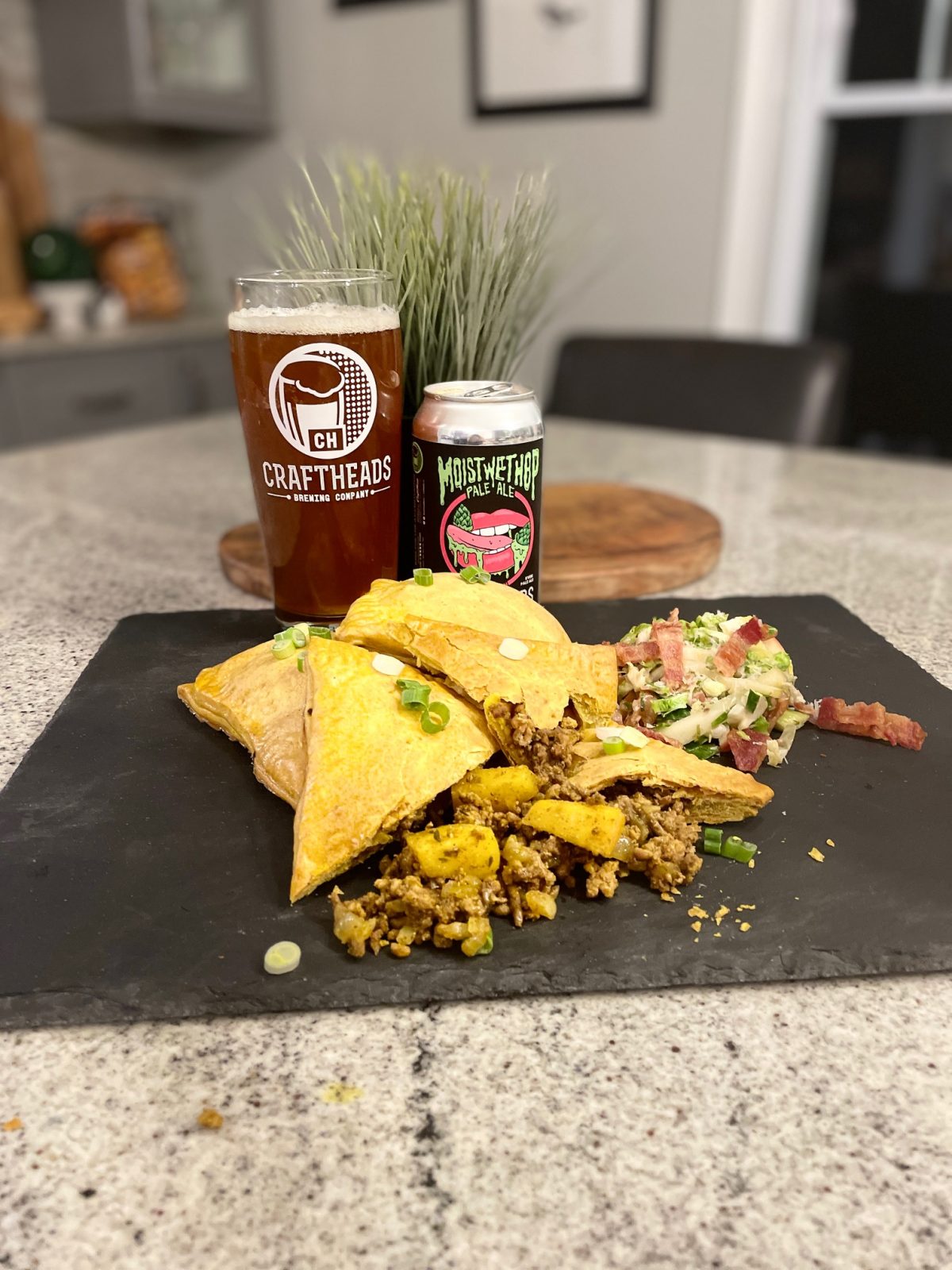 Craftheads Moist Wet Hop Pale Ale with Apple Jamaican Patties and Warm ...